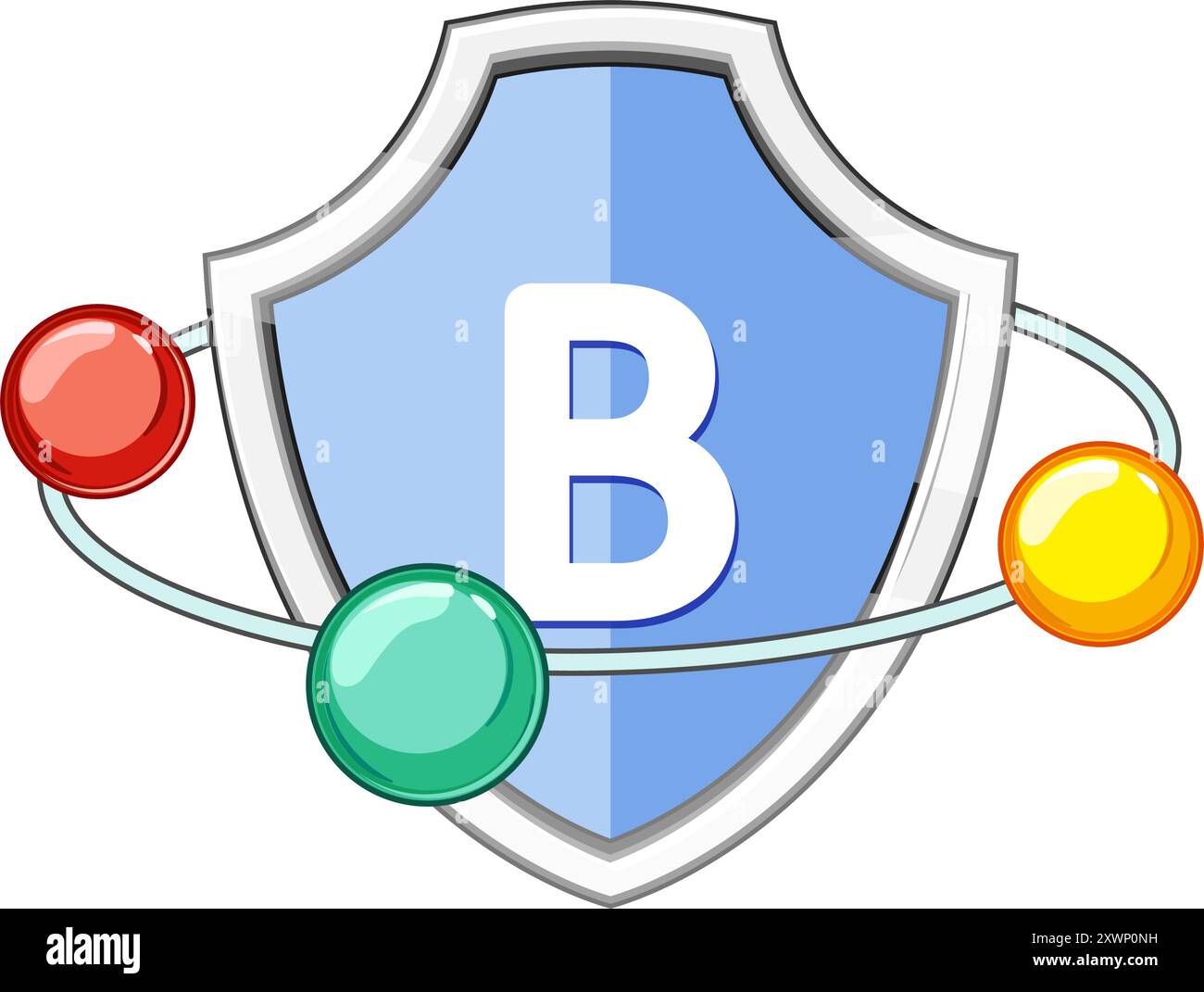 antioxidant vitamin shield cartoon vector illustration Stock Vector ...