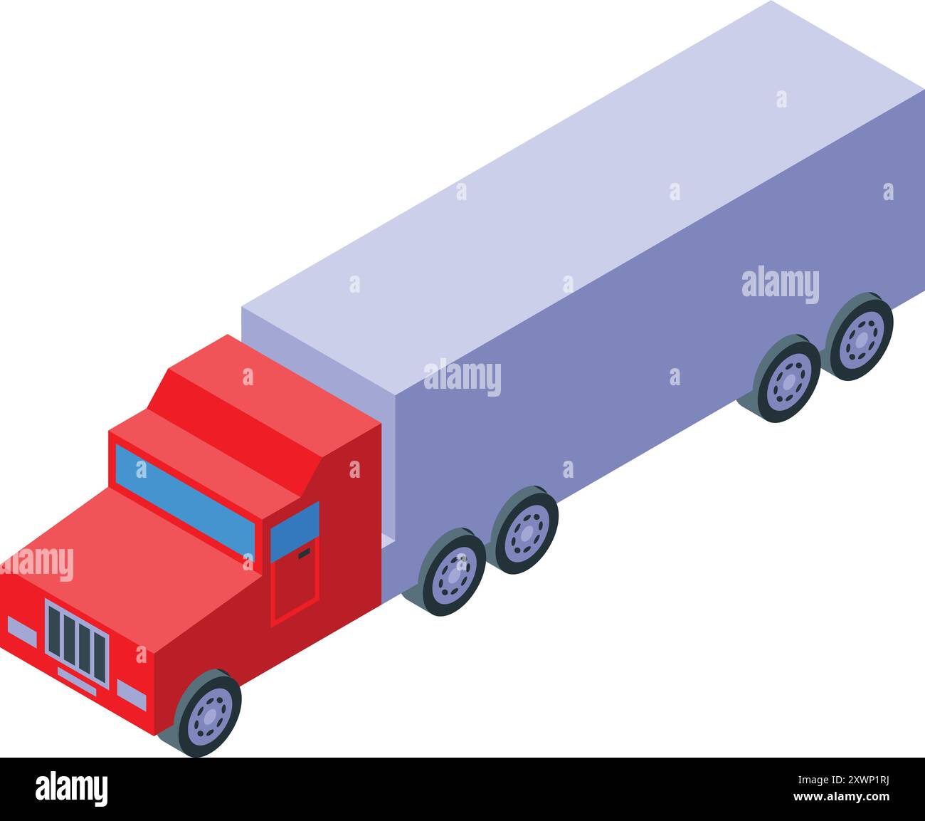 Red truck is delivering goods, logistics and delivery concept ...