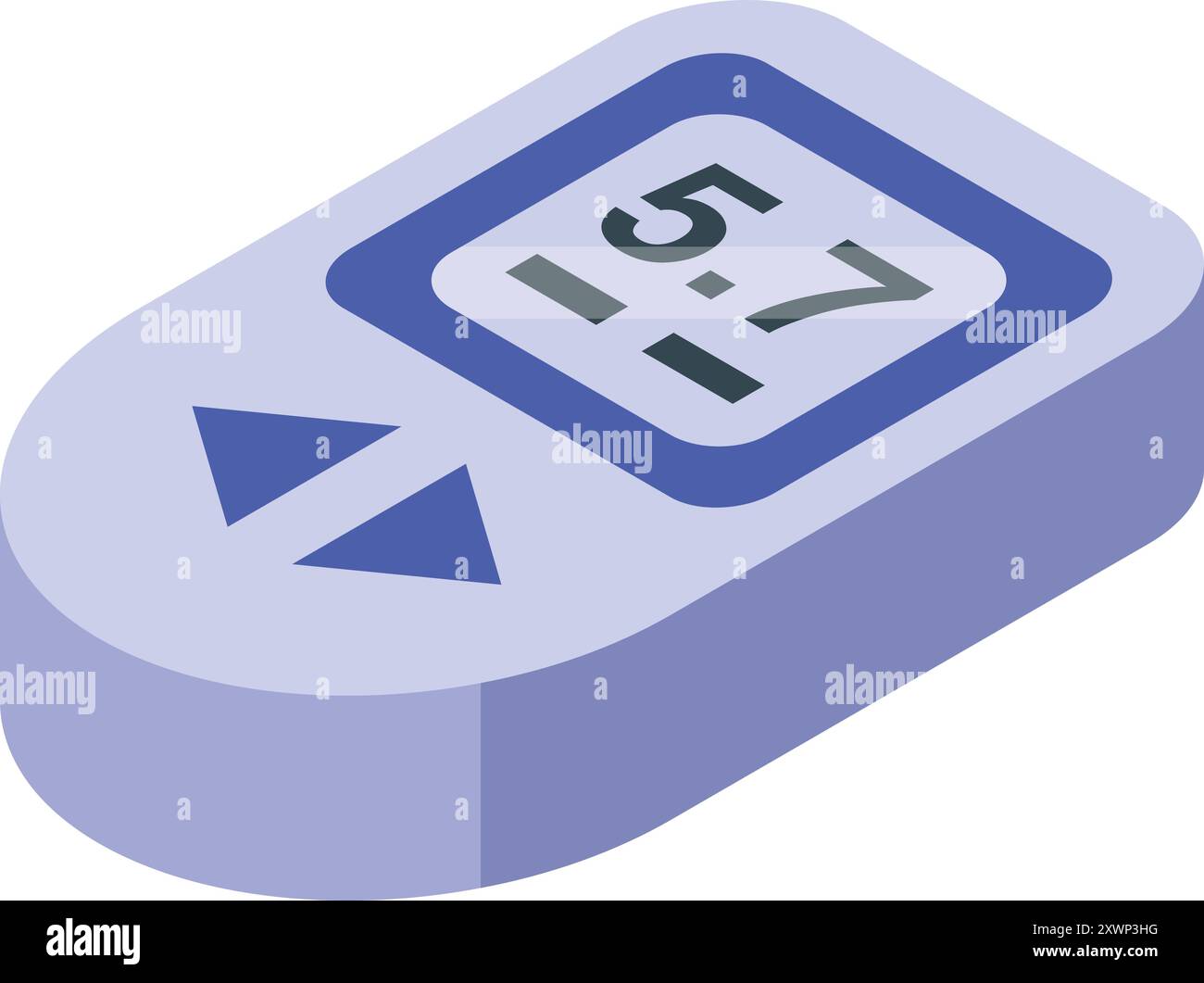 Glucose meter showing blood sugar level icon in isometric style ...