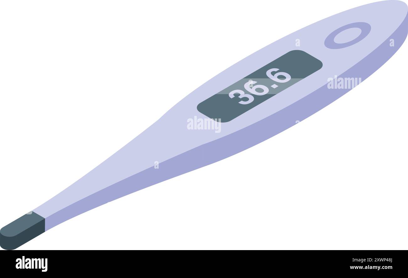 Digital medical thermometer showing high temperature, concept for ...
