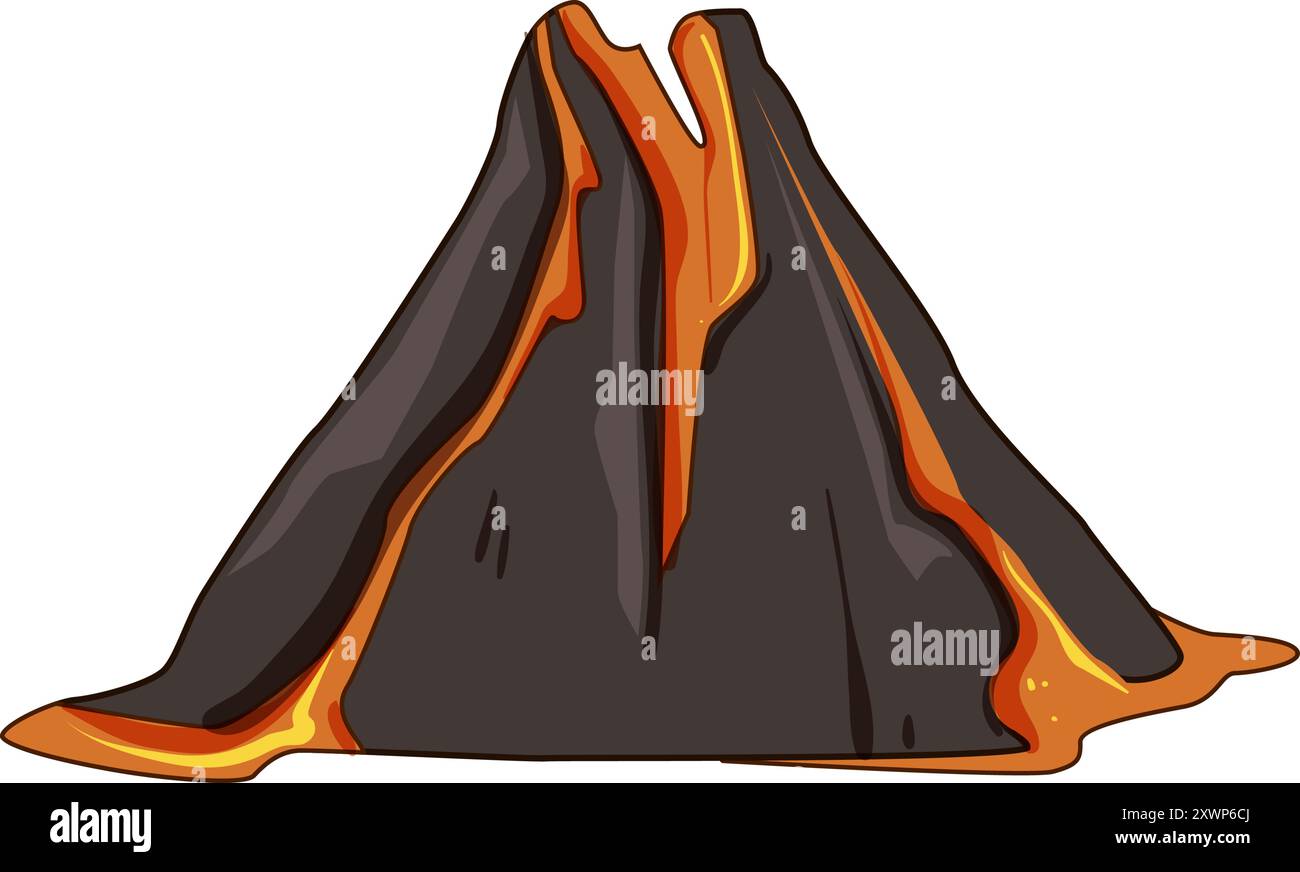 seismic volcano eruption cartoon vector illustration Stock Vector Image & Art - Alamy