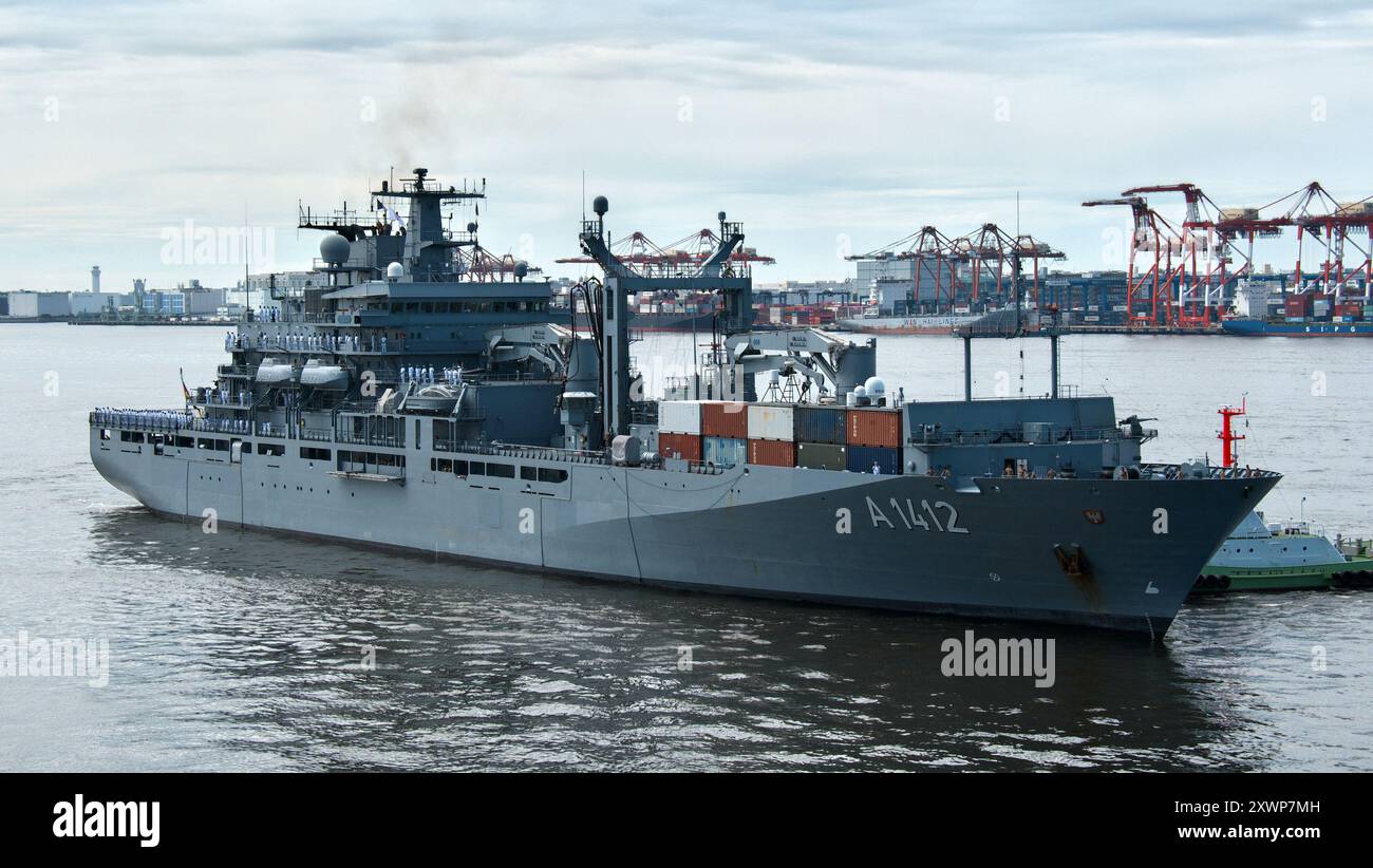 Tokyo, Japan. 20th Aug, 2024. German Navy Replenishment ship Frankfurt ...