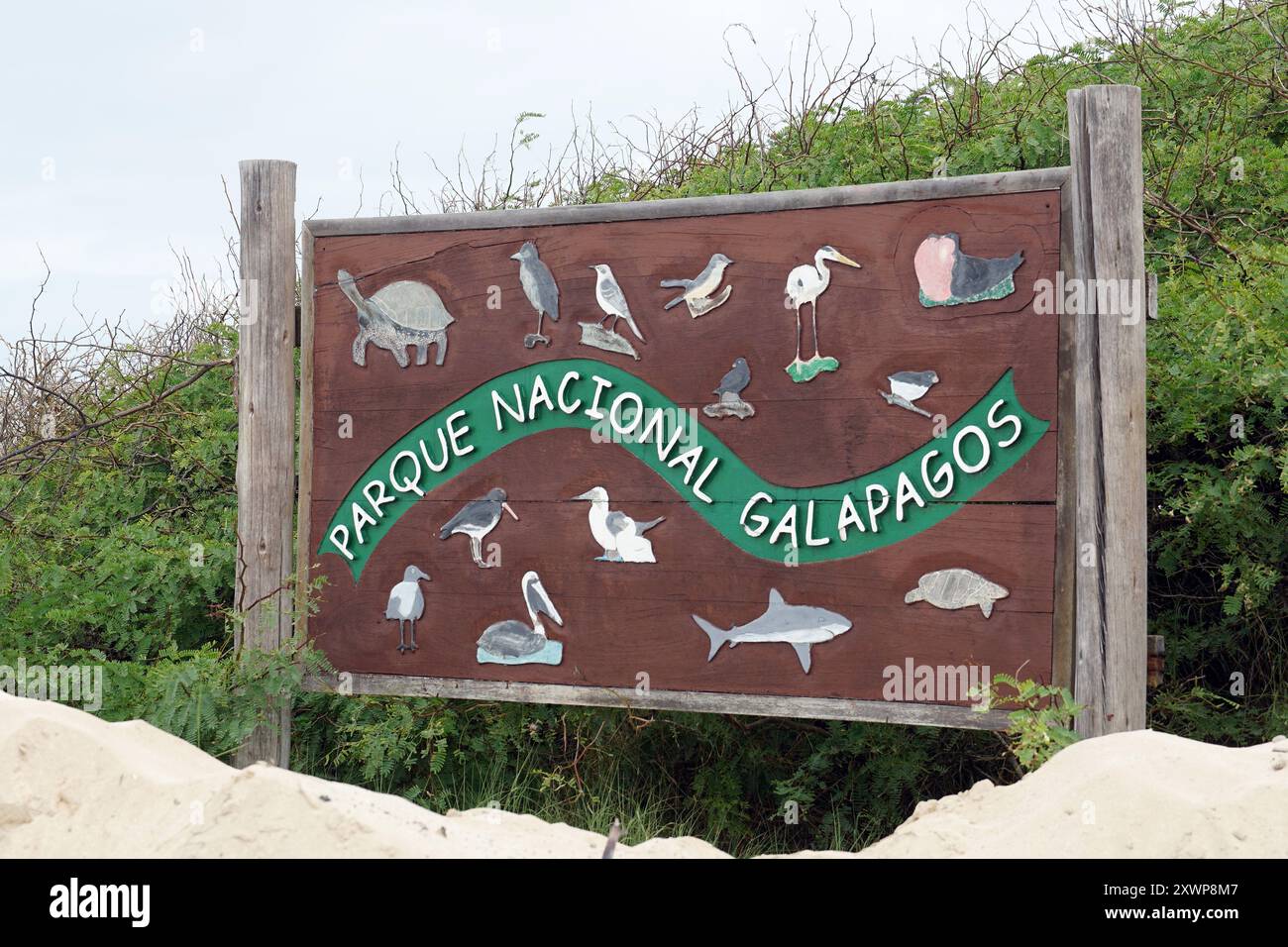 Parque Nacional Galapagos Sign, Isabela Island, Galápagos, Ecuador ...