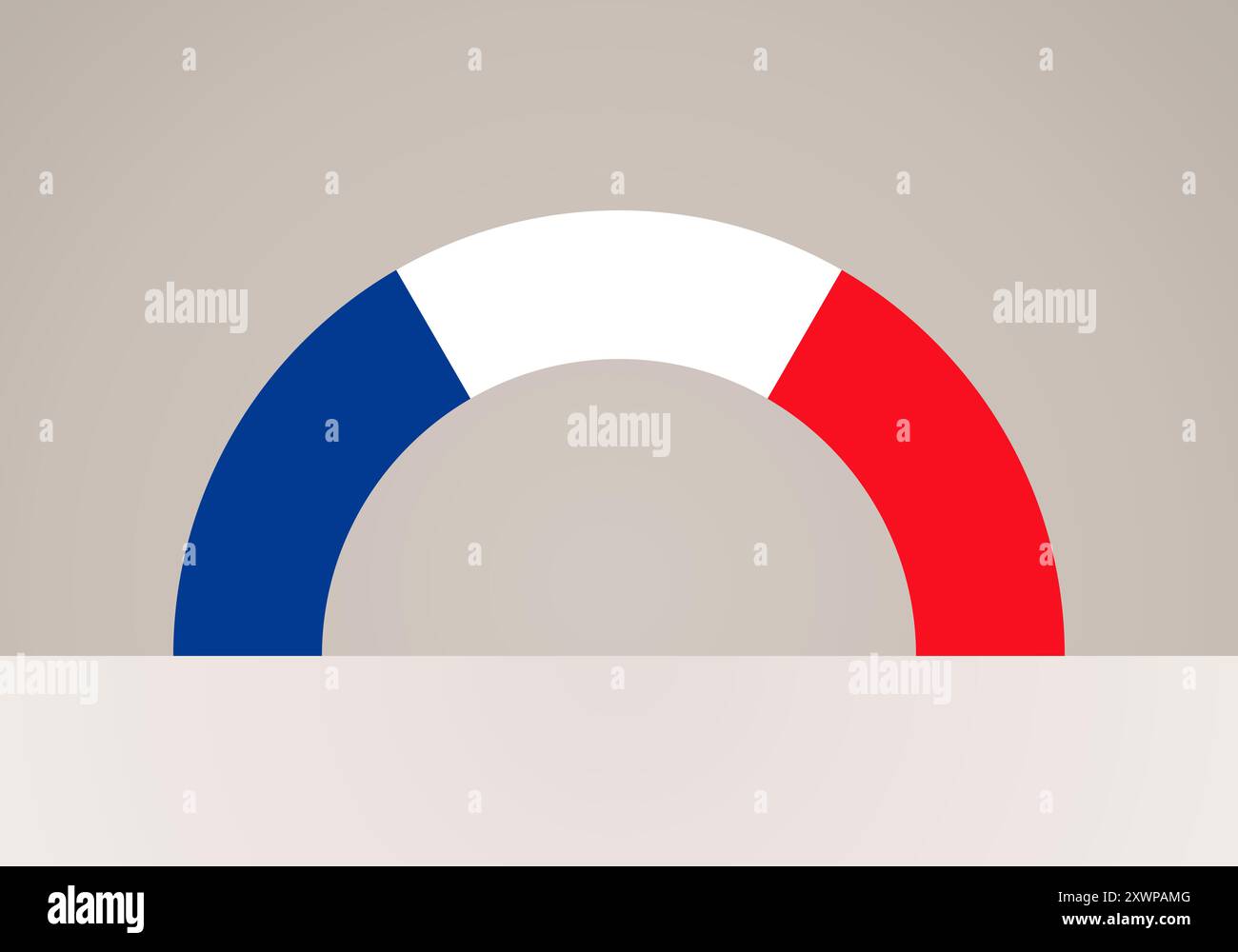 Semicircular flag of France. Arc shape like a rainbow Stock Vector ...