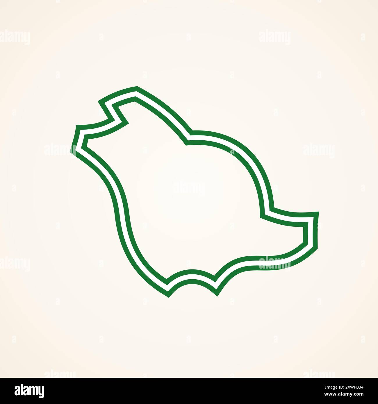 Simplified stylized outline map of Saudi Arabia, colors from the flag ...