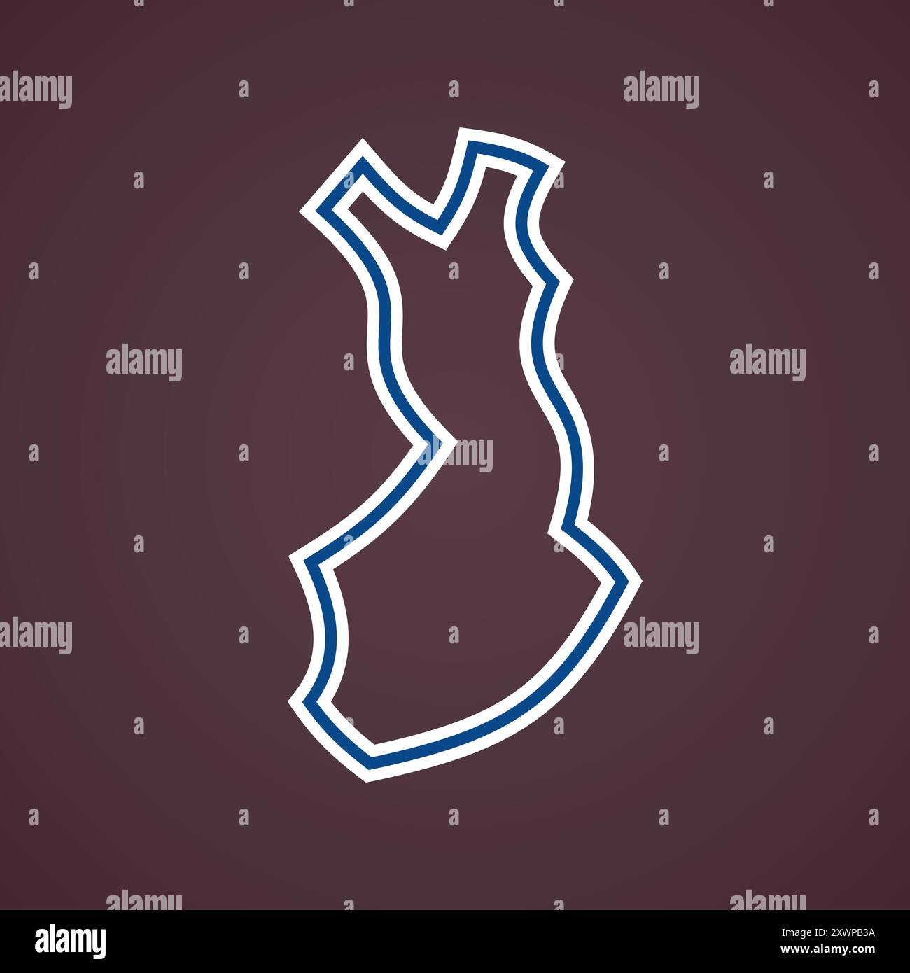 Simplified stylized outline map of Finland, colors from the flag Stock ...