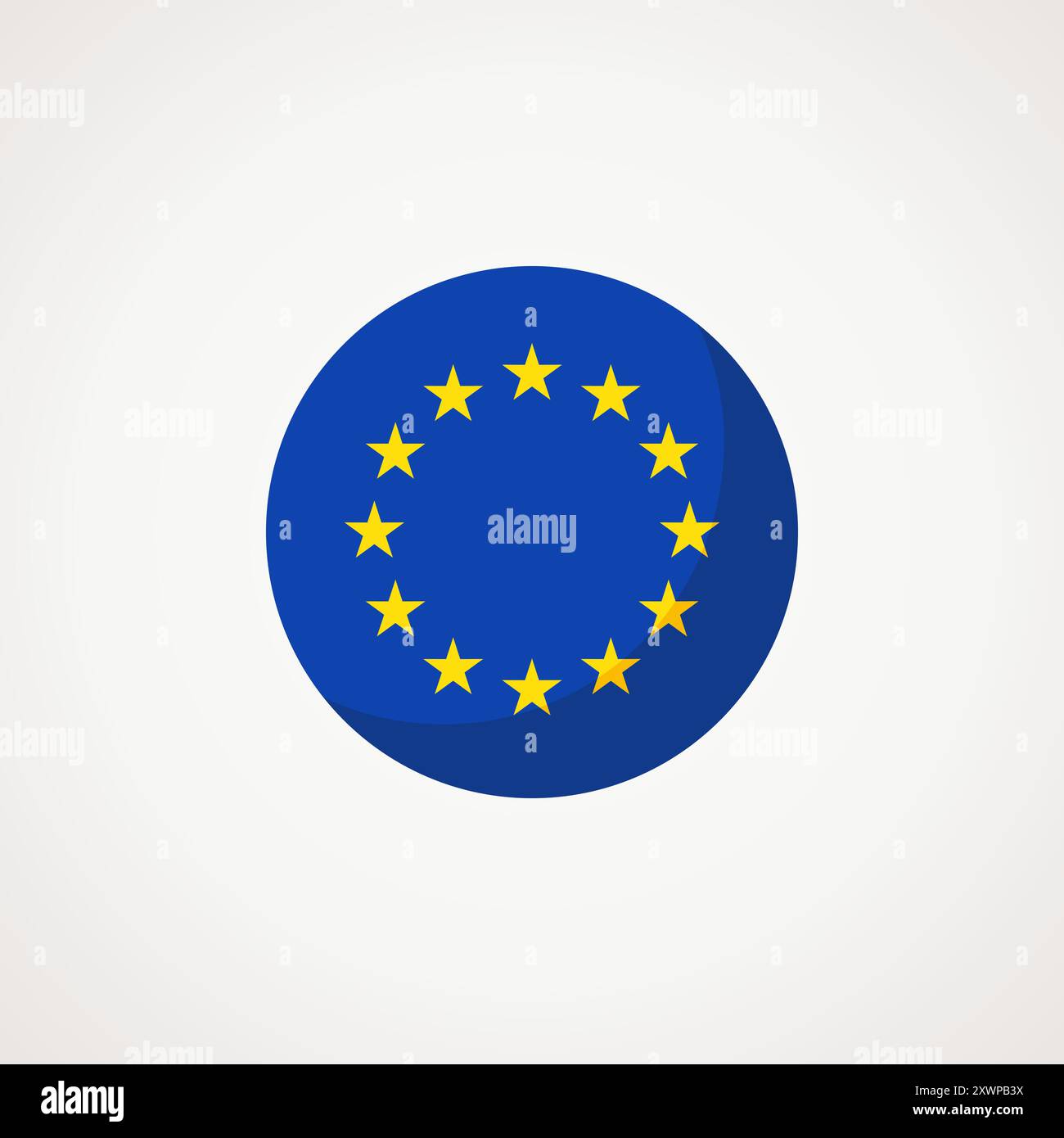 Circular flag of European Union. Flat design style Stock Vector Image ...