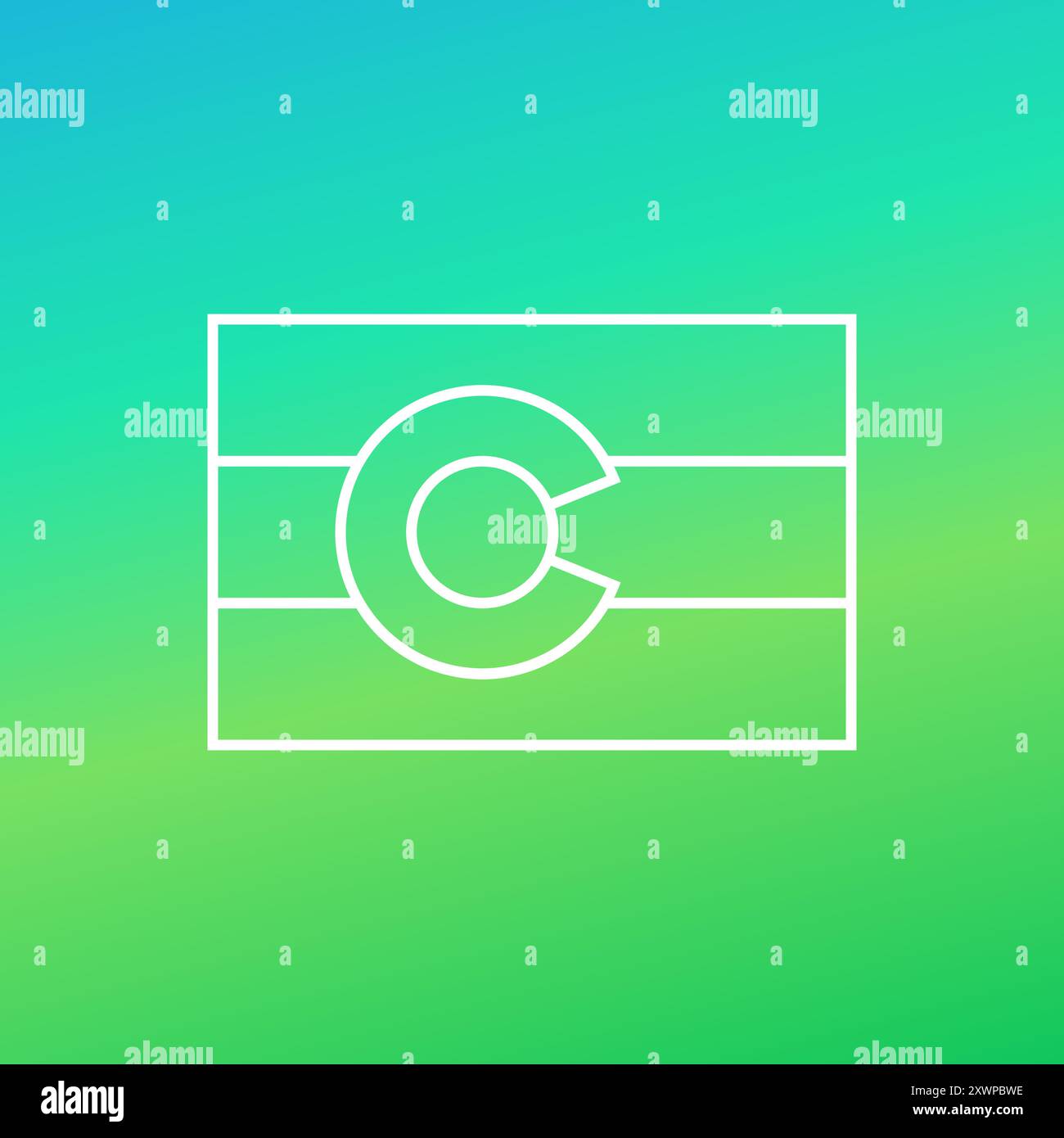 Simple outline flag of Colorado with a thin line Stock Vector Image ...