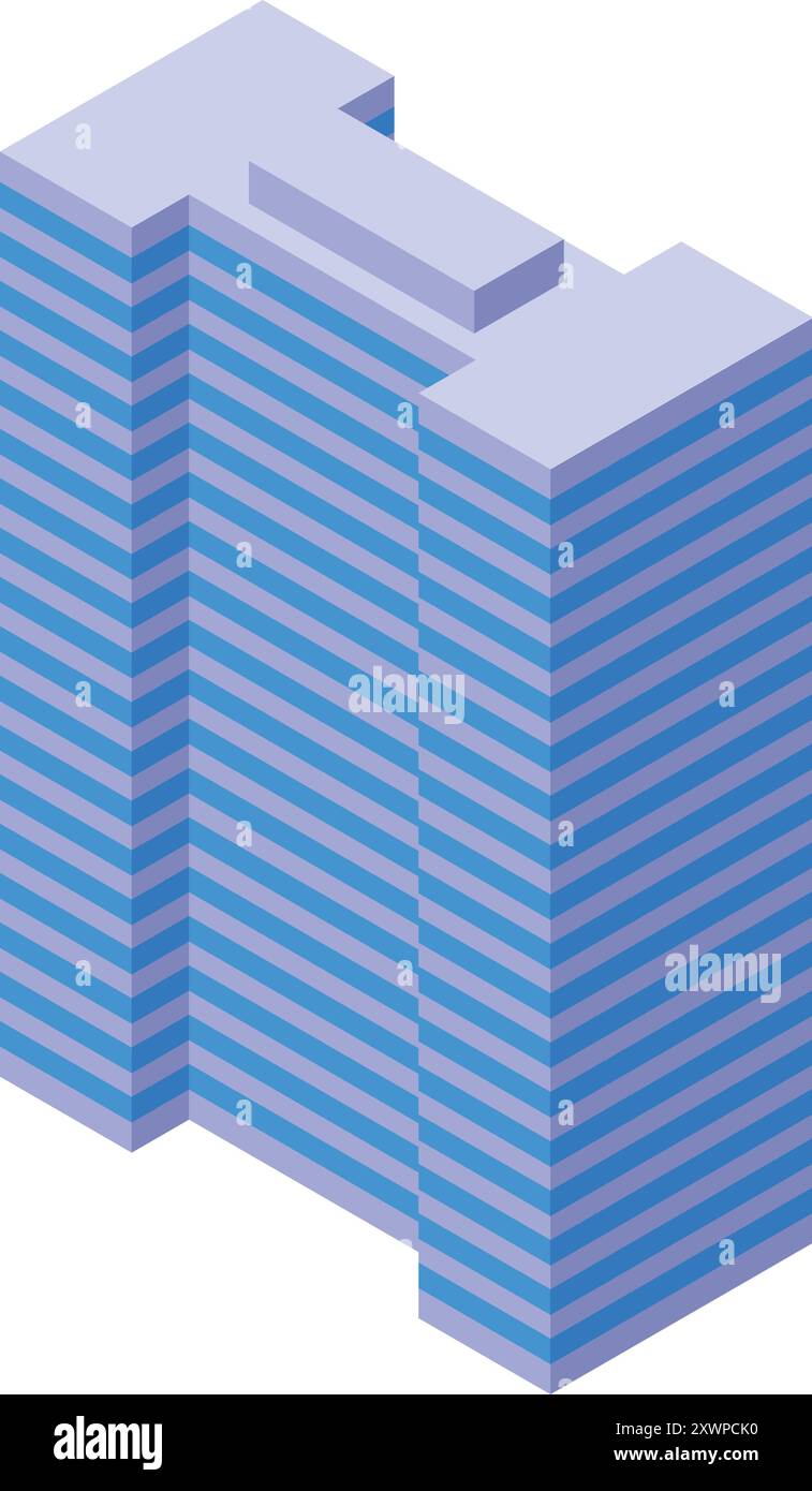 Modern office building with a unique isometric design, showcasing ...