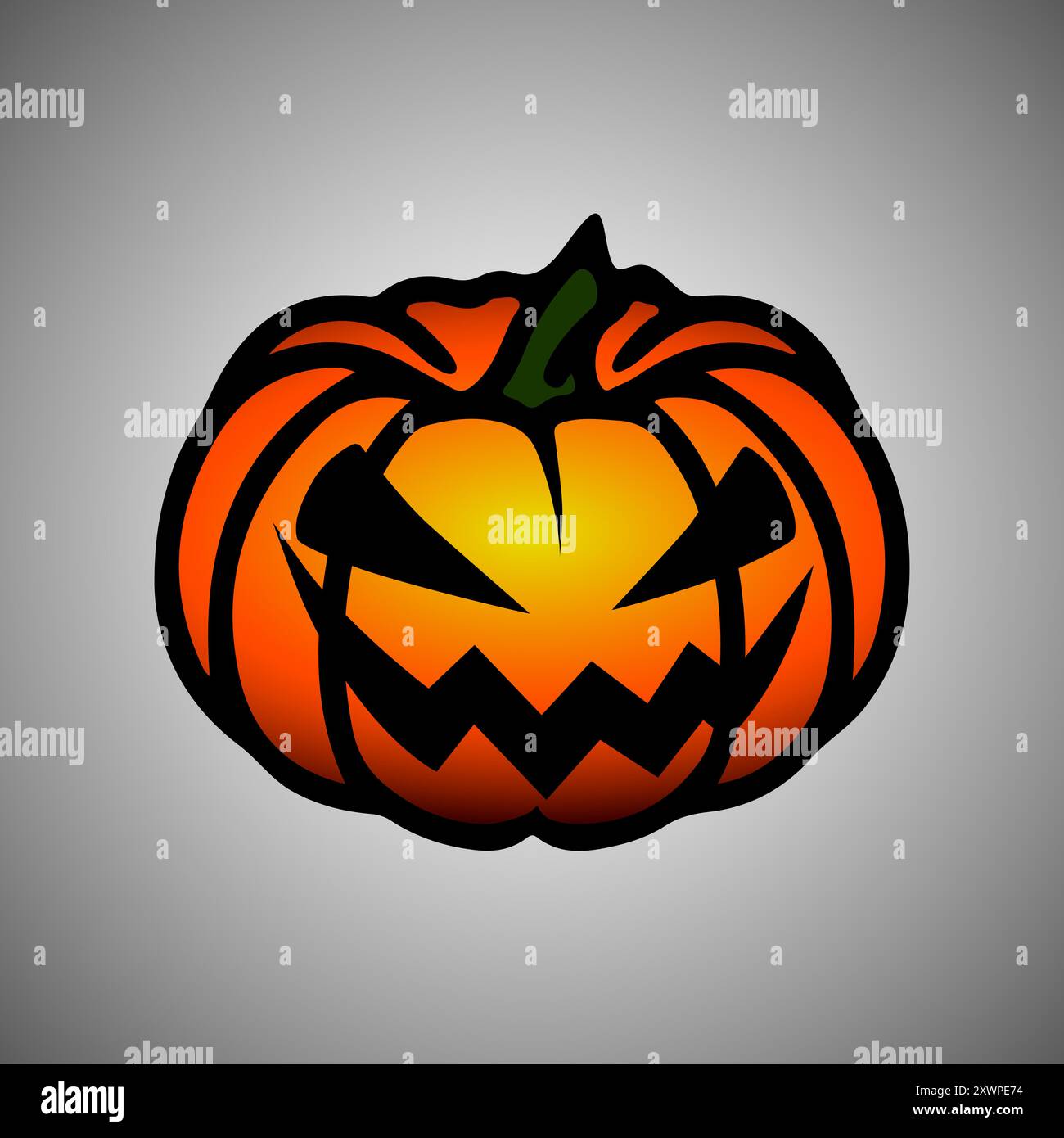 Halloween symbol, scary pumpkin face with evil smile. Jack o lantern ...
