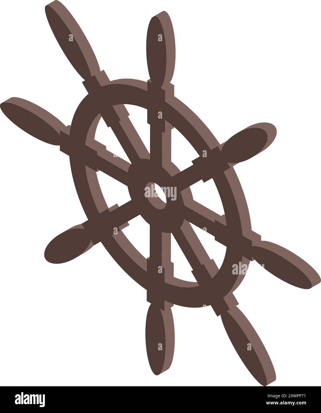 Ship steering wheel for controlling the direction of the boat Stock ...