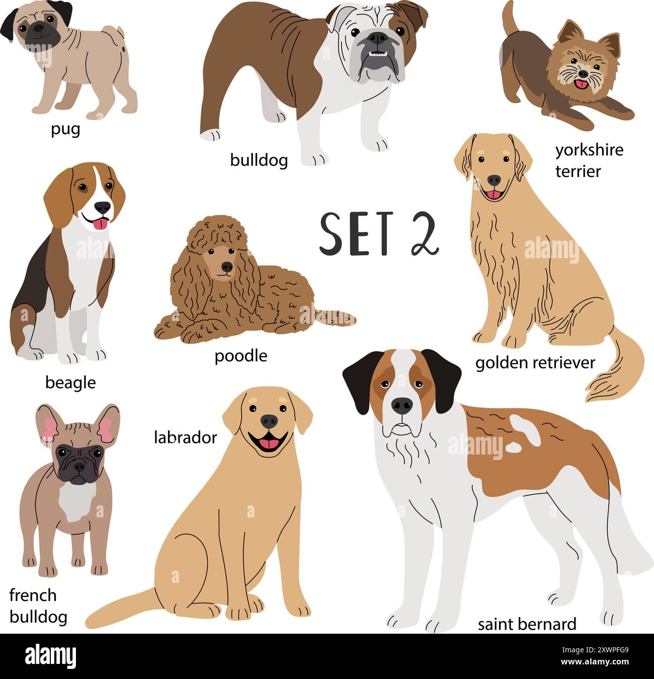 Various breeds of dogs Stock Vector Images - Alamy