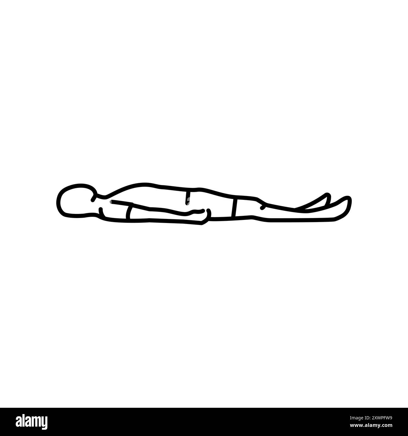 Savasana (Corpse Pose) line icon. A man does yoga. Vector isolated ...
