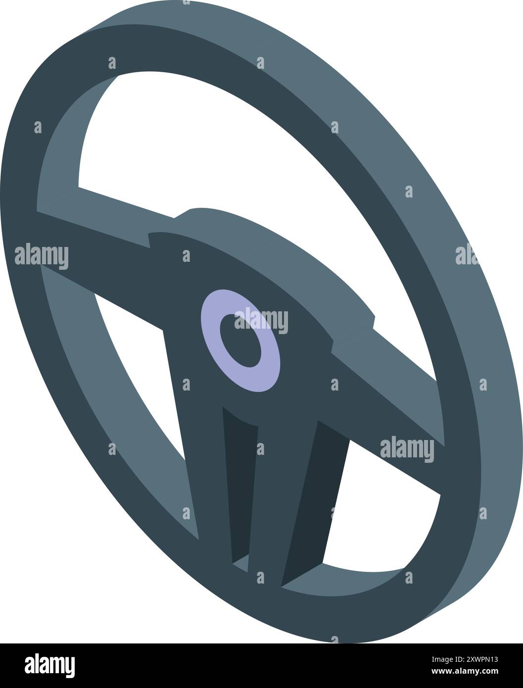 Modern car steering wheel controlling direction isometric view isolated ...