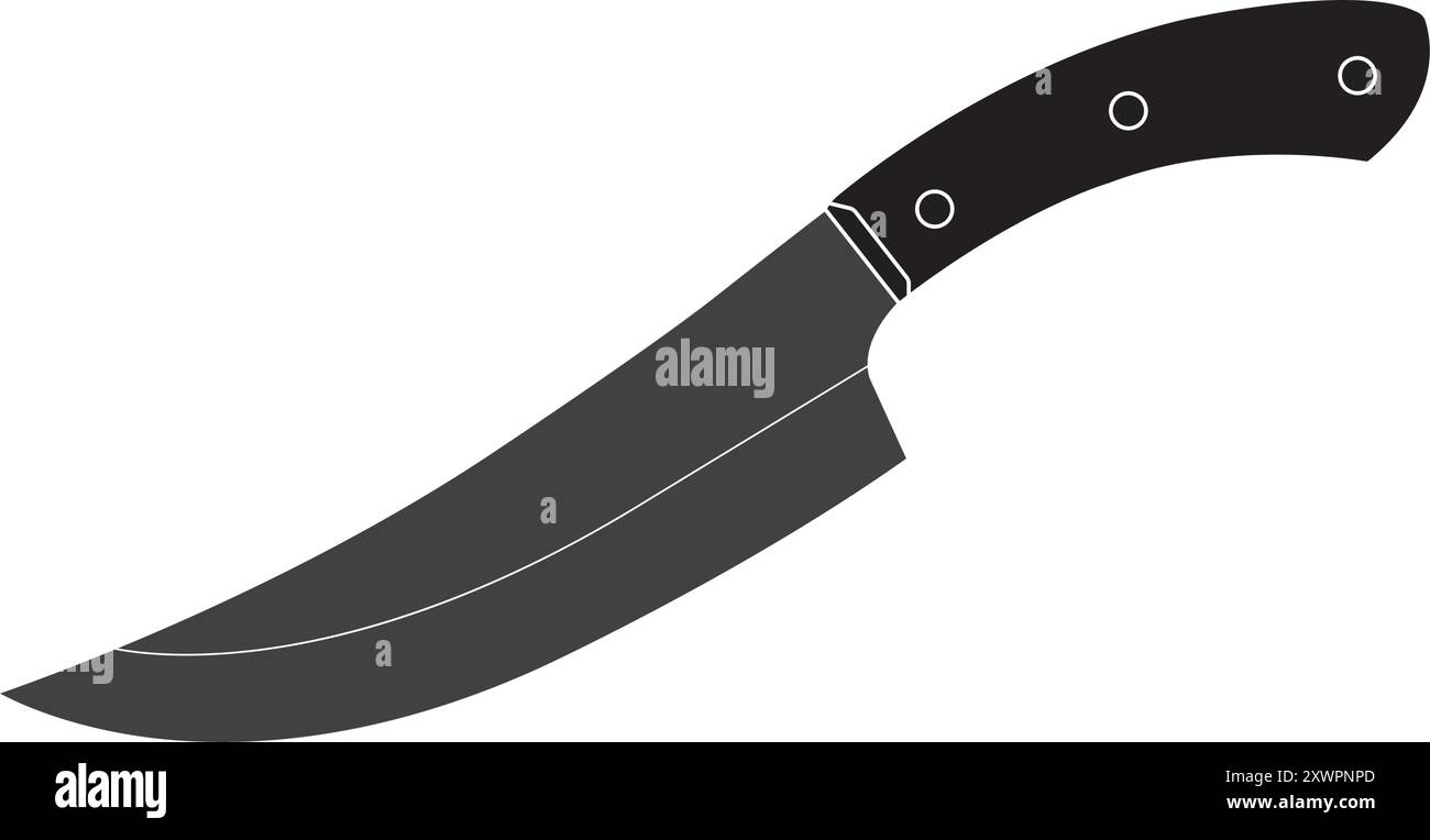 Stylish butcher kitchen knife vector illustration Stock Vector Image ...