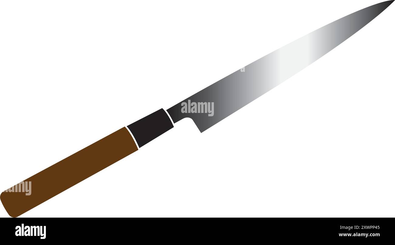 Stylish butcher kitchen knife vector illustration Stock Vector Image ...
