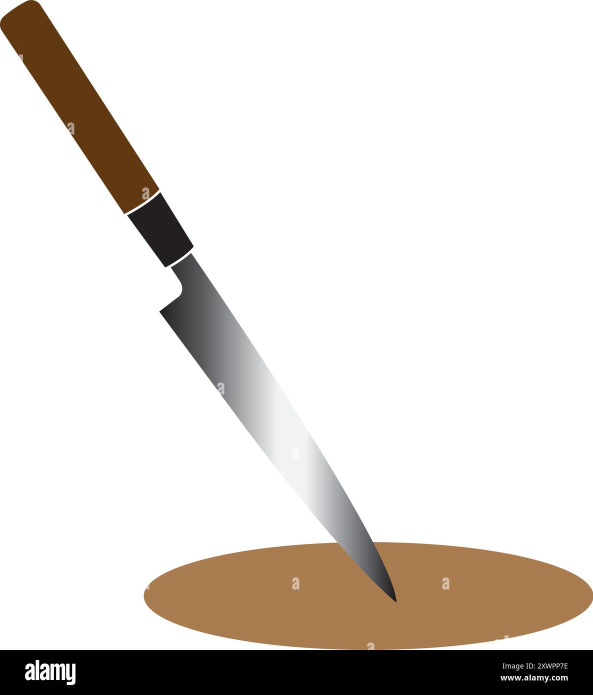 Stylish butcher kitchen knife vector illustration Stock Vector Image ...