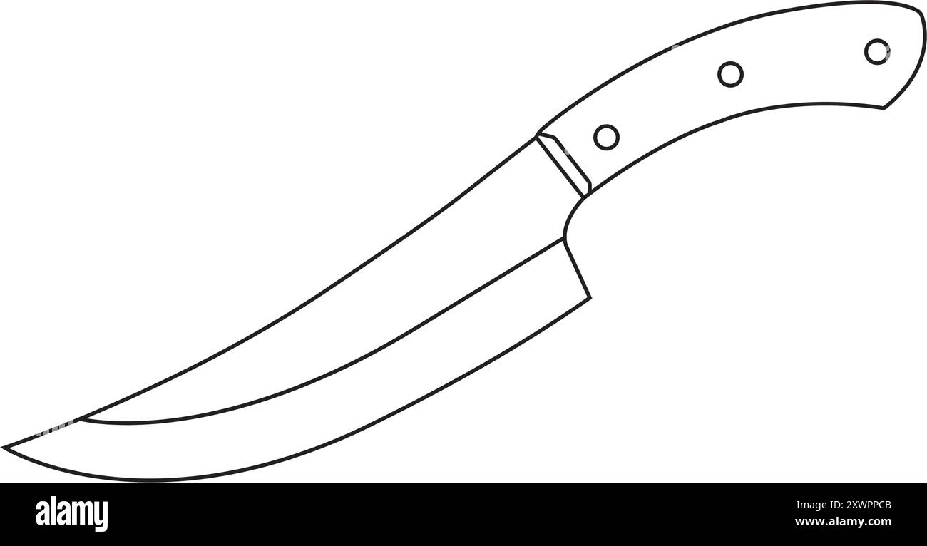 Stylish Butcher Kitchen Knife Vector Illustration Stock Vector Image And Art Alamy 