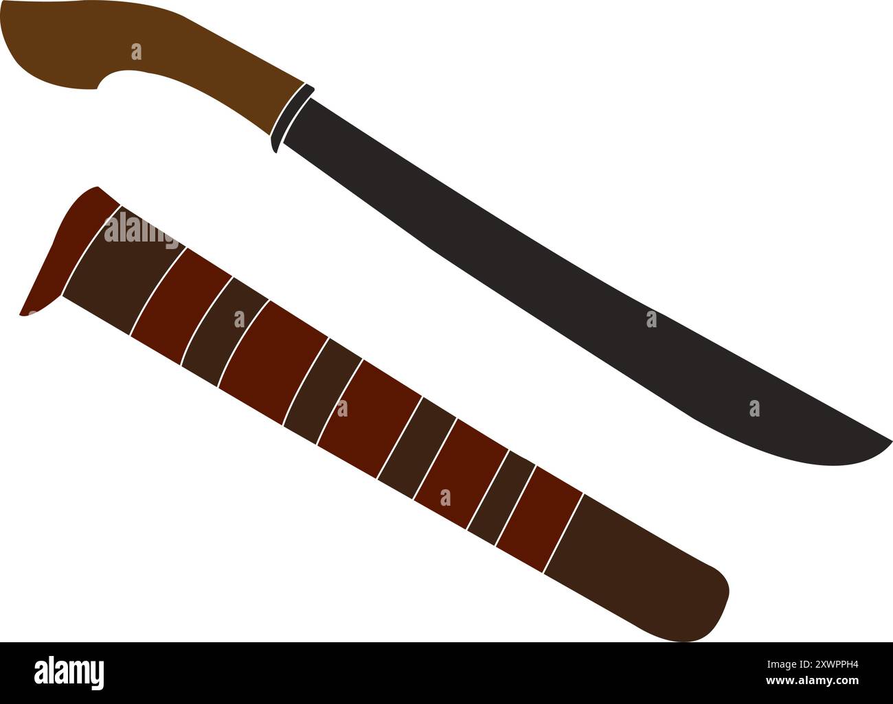 vector illustration of machete and scabbard Stock Vector Image & Art ...
