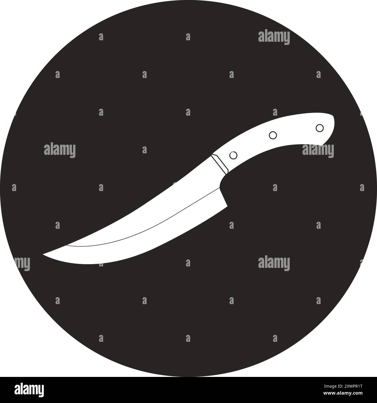 Stylish Butcher Kitchen Knife Vector Illustration Stock Vector Image And Art Alamy
