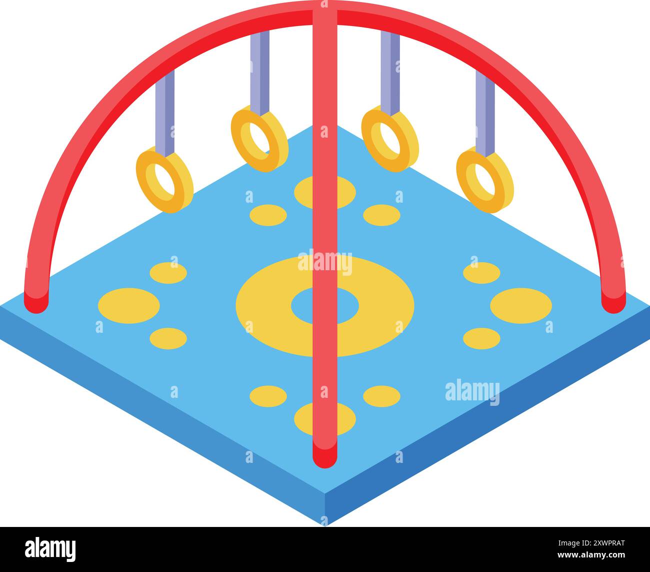 Illustration featuring playground equipment with hanging rings, ideal ...