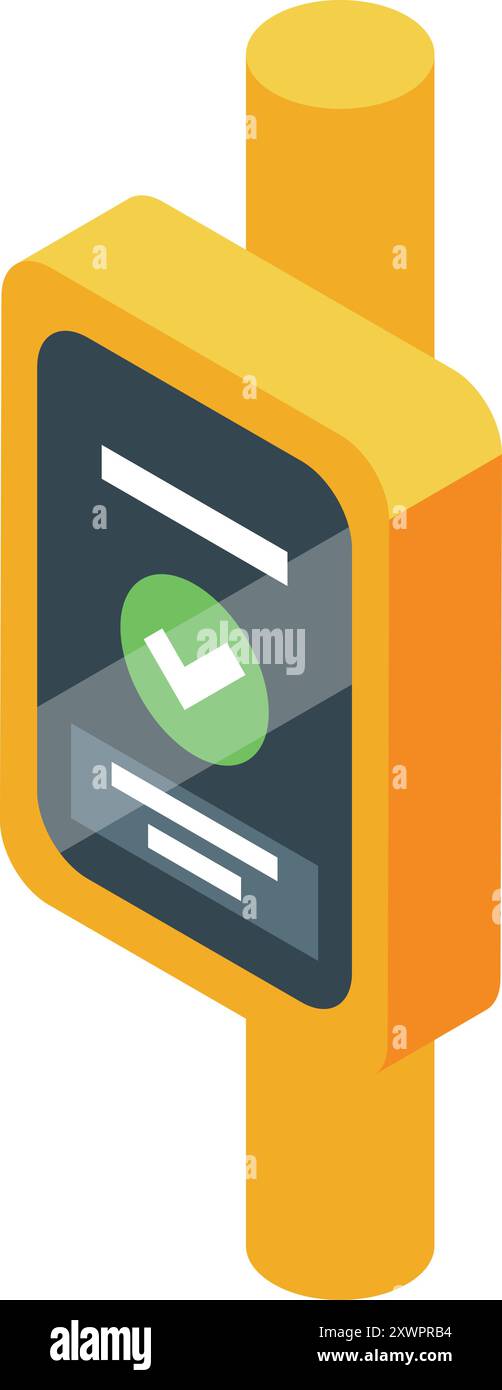 Electronic ticket validator showing a green check mark for public ...