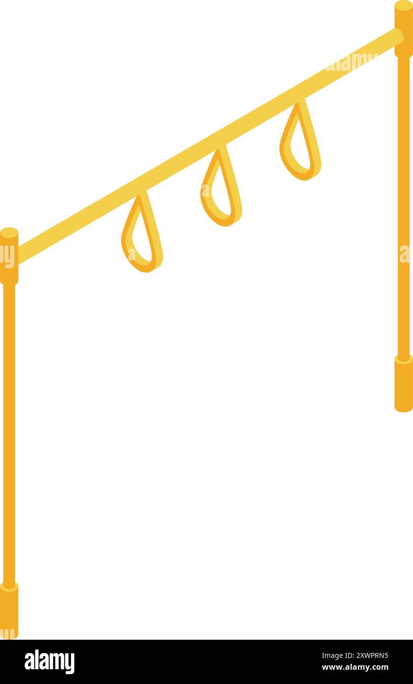 Yellow metal climbing frame for children physical development isometric ...