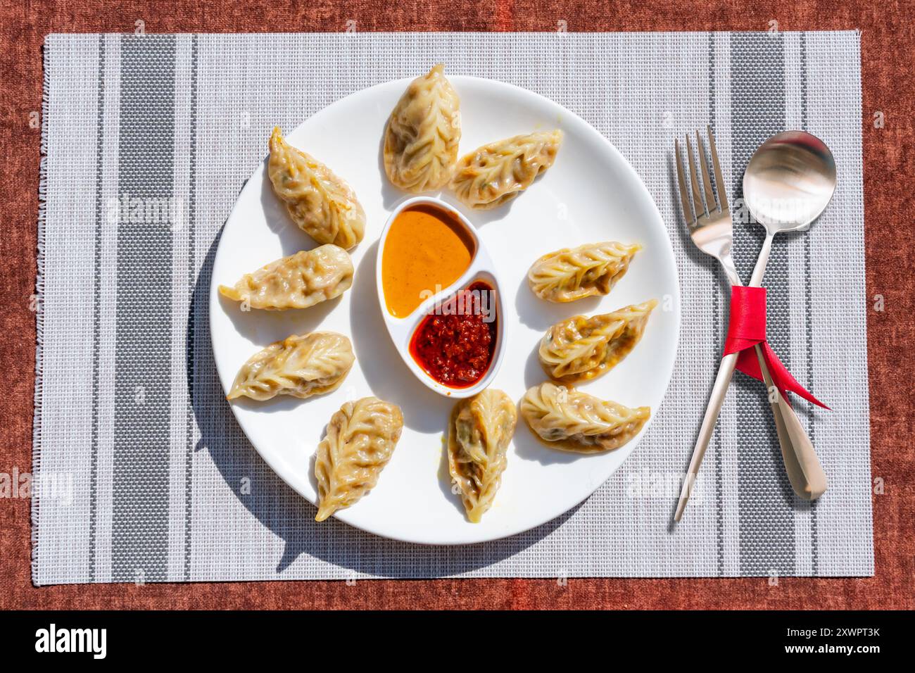 Nepali Tibean Momo Chicken Vegetable Meat Dumplings with Sauce Chutney ...