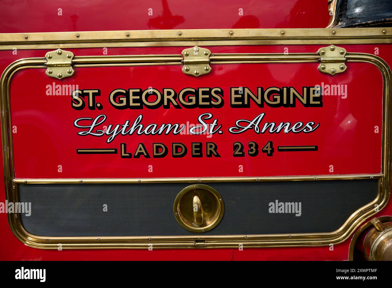 Lytham Wartime Festival 2024. Detail of Lytham St Annes fire engine ...