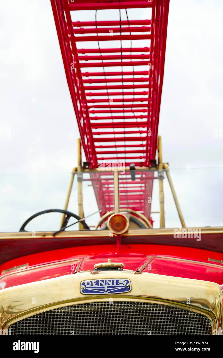 Lytham Wartime Festival 2024. Detail of Lytham St Annes fire engine and ...