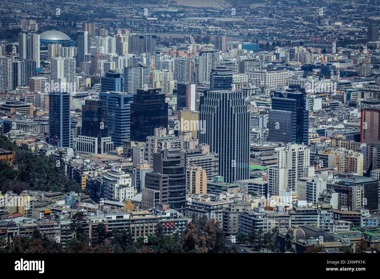 Panoramic View to the Cityscape Architecture in Santiago, Chile Stock ...
