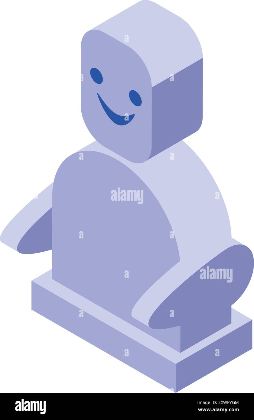 Blue chatbot icon in isometric view, isolated on white background Stock ...