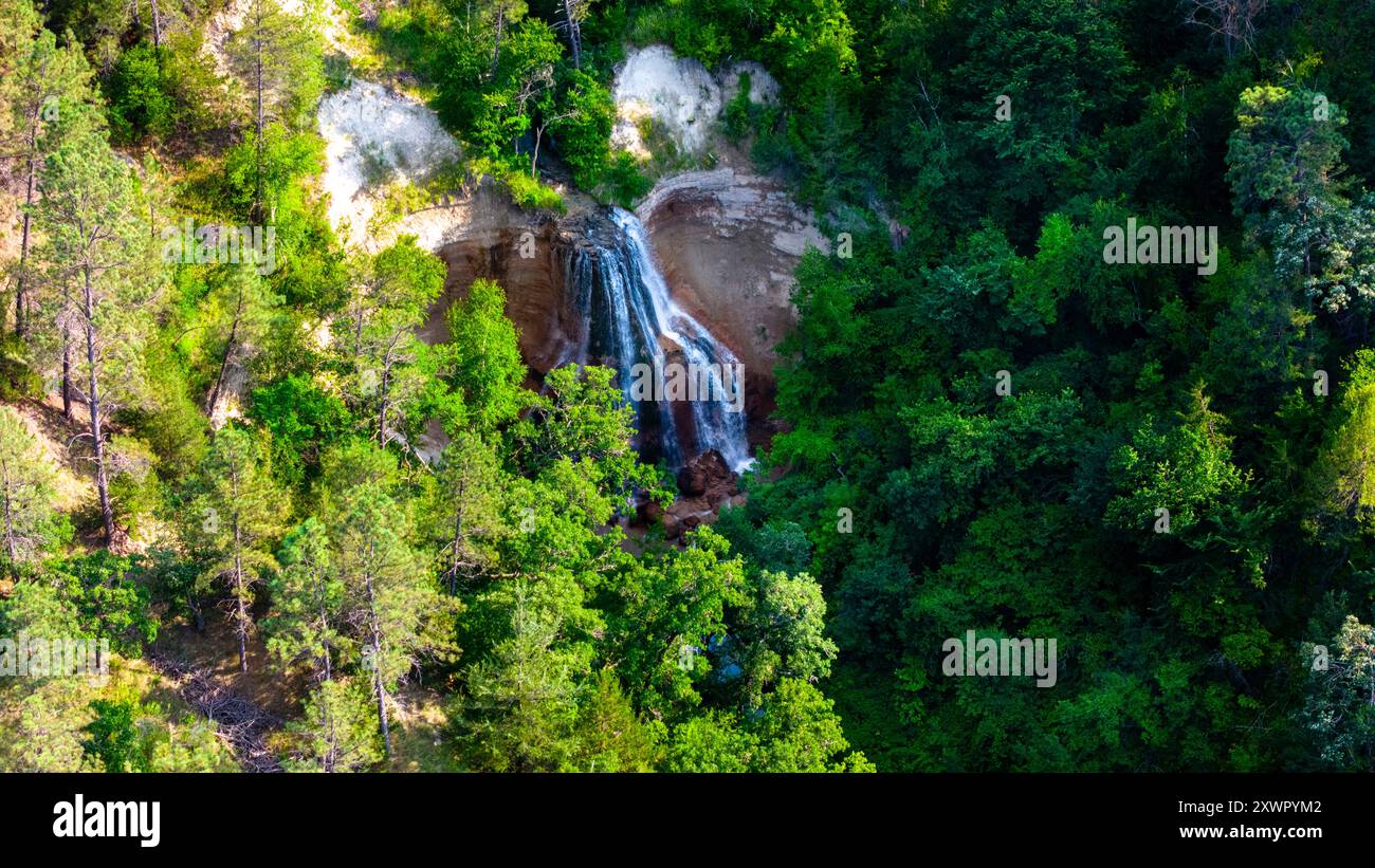 Aerial photograph of Smith Falls at Smith Falls State Park, near ...