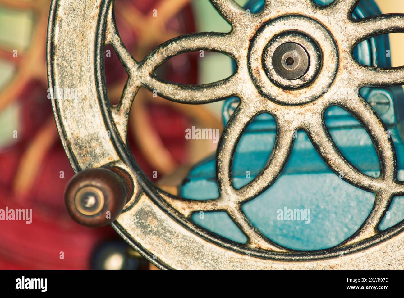 Vintage wheel coffee grinder Stock Photo - Alamy