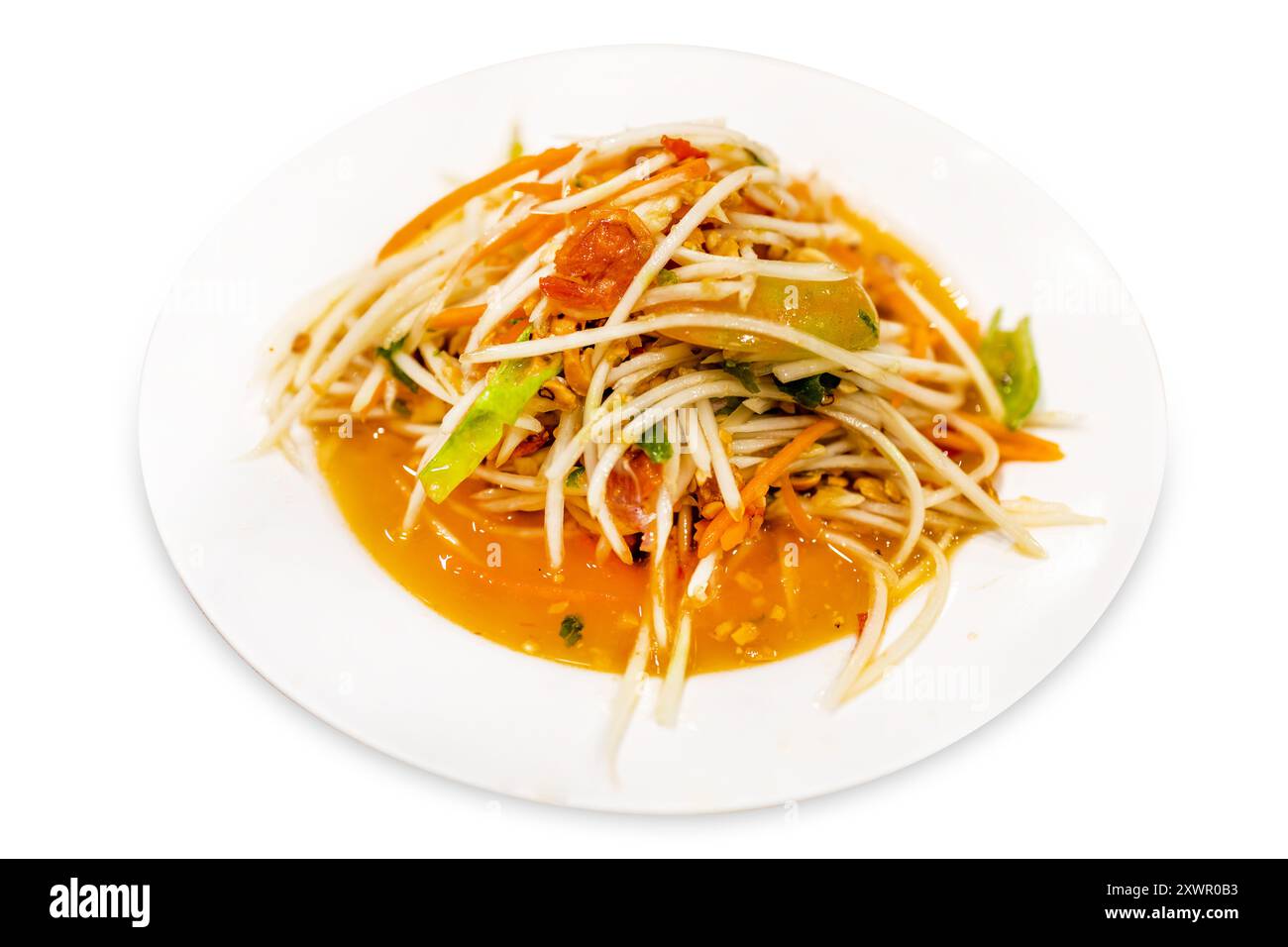 Die cut of Thai Som tom on white isolated Stock Photo - Alamy