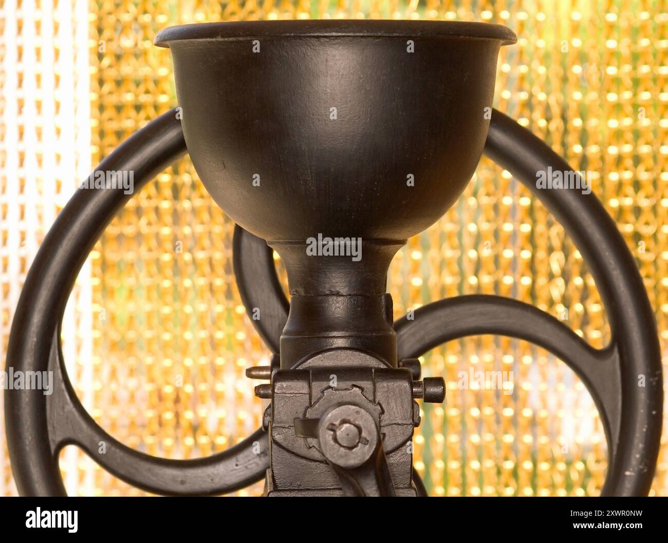 Vintage wheel coffee grinder Stock Photo - Alamy