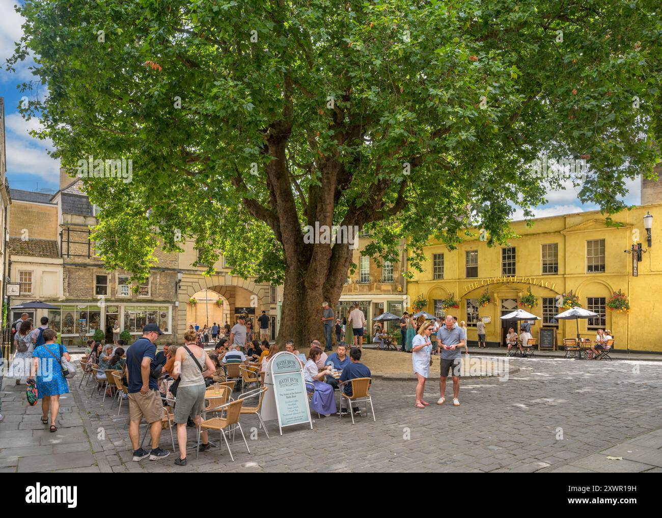 The Bath Bun cafe on Abbey Green with the Giant Plane Tree in the ...
