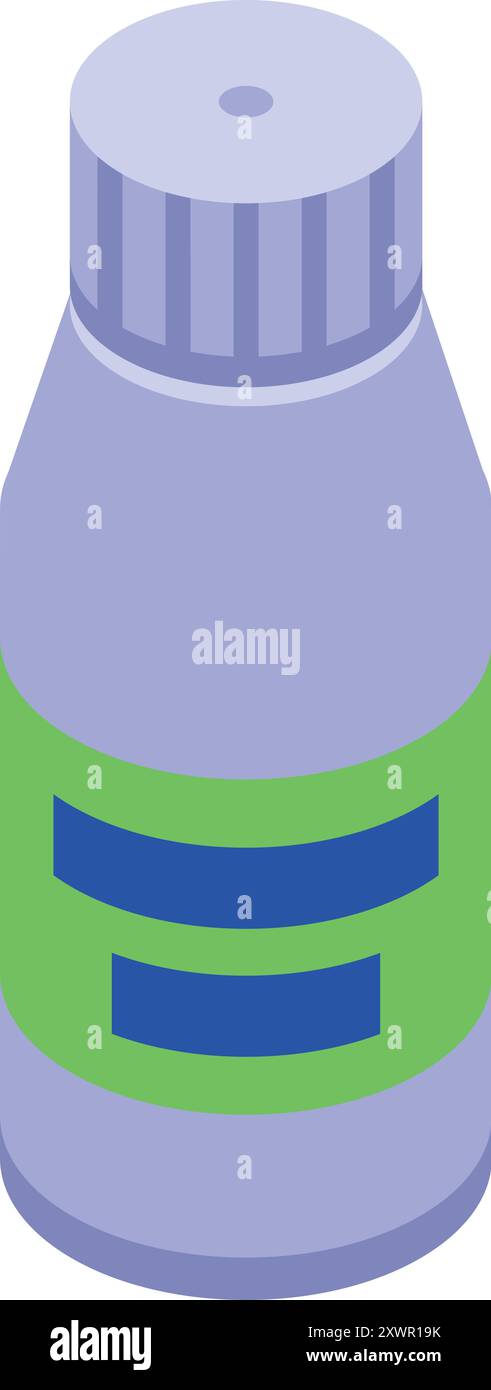 Medical glass bottle with green label isometric view is a high quality ...