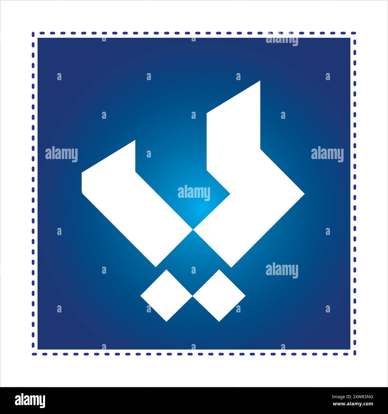 Arabic Kufic Typography A-Z Blue and Silver Alphabet Set with long ...