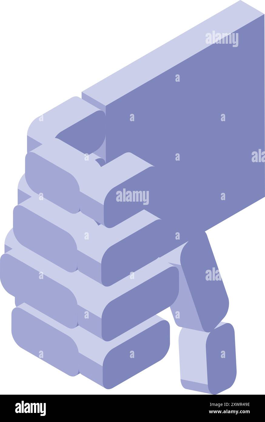 Purple thumbs down gesture, expressing disapproval in a clear and ...