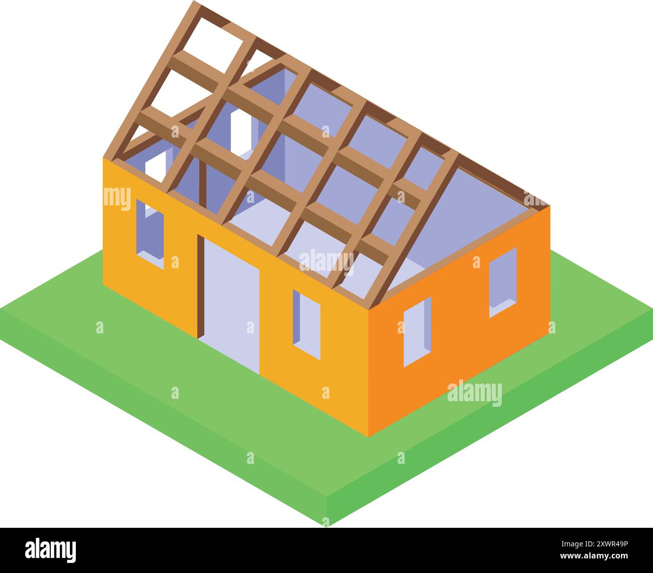 Progress timber frame construction Stock Vector Images - Alamy