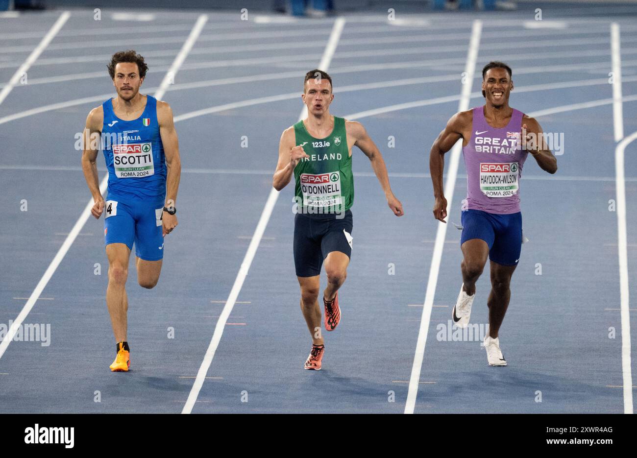 Edoardo Scotti of Italy competing in the men’s 400m semi finals at the European Athletics ...