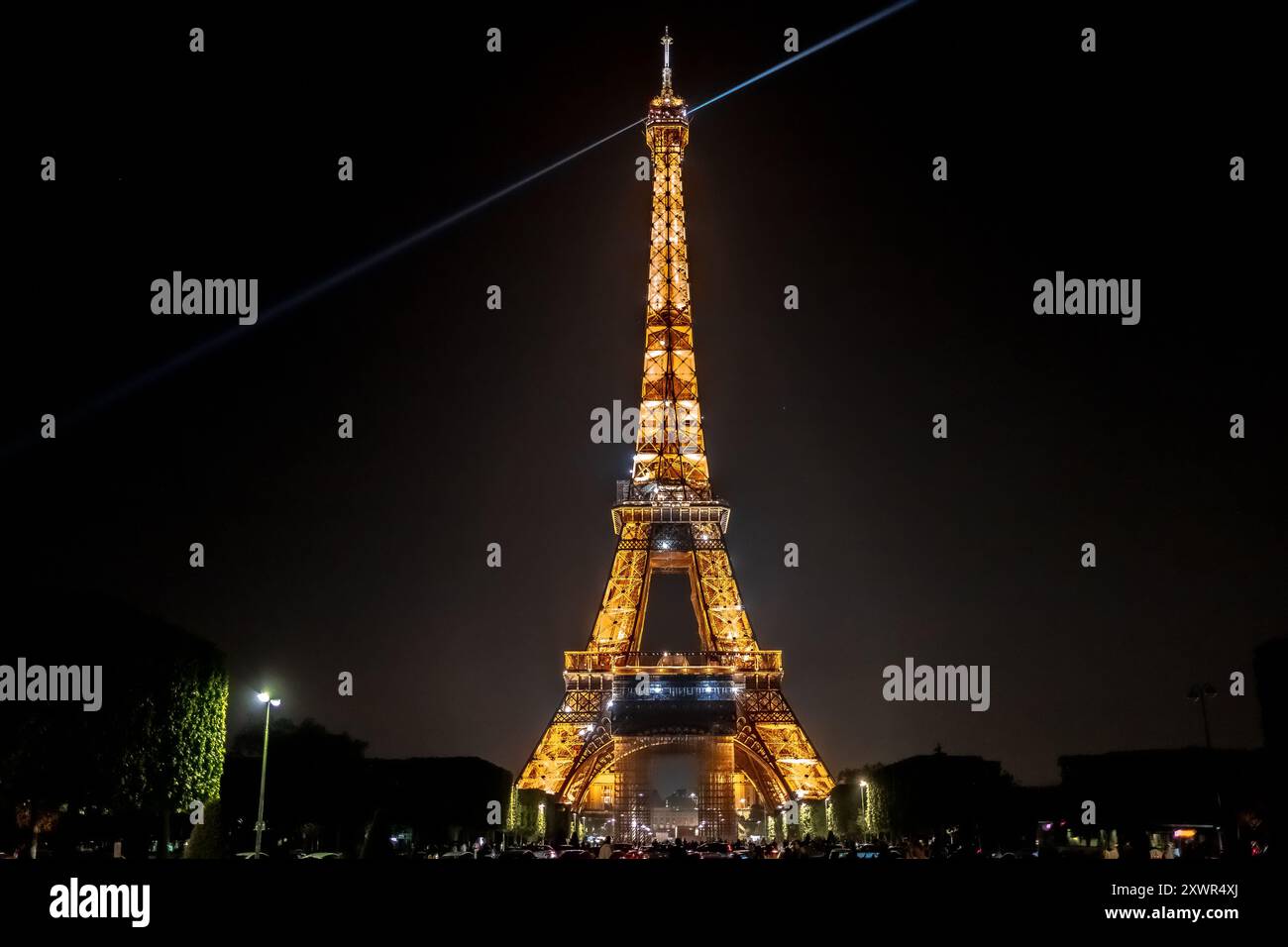 Eiffel Tower Illuminated at Night, Paris Stock Photo - Alamy