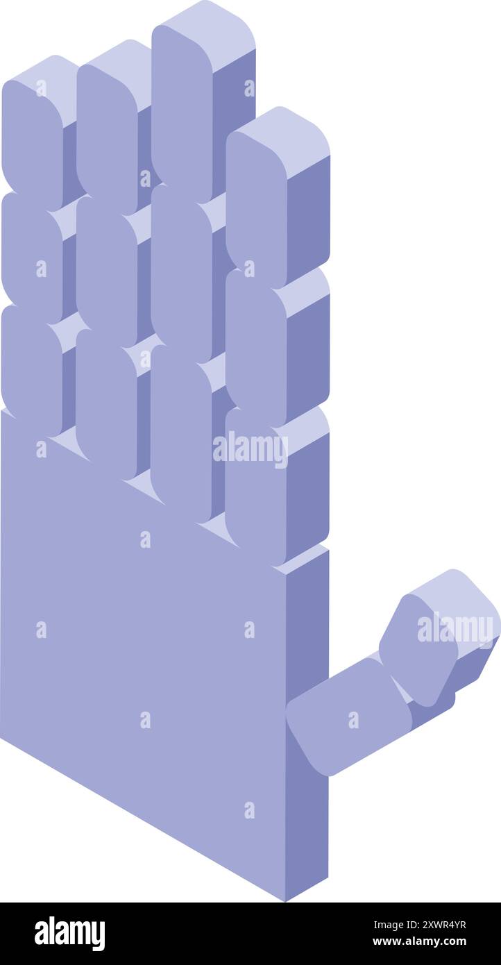 Mechanical robot hand holding something isometric icon, 3d vector ...