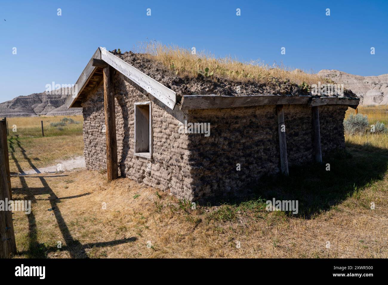 Photograph of the restored sod house at Toadstool Geologic Park and ...