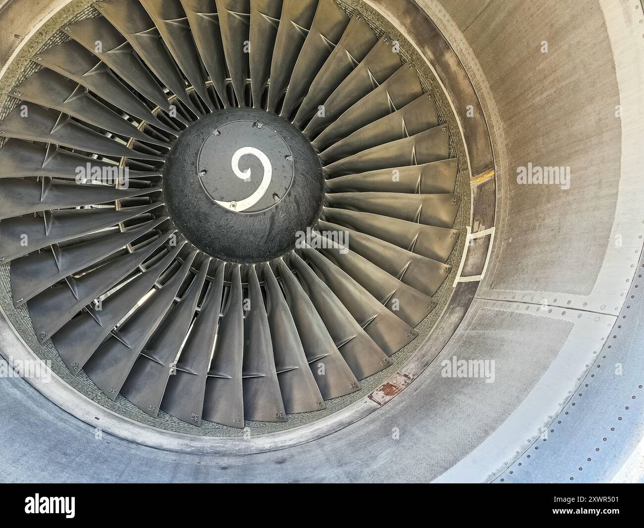 Closeup jet engine blades of airplane. High quality photo Stock Photo ...