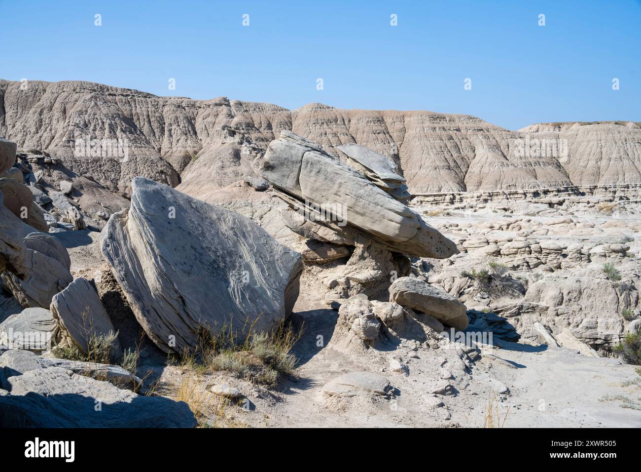 Photograph of the eroded rock and clay formations at Toadstool Geologic ...