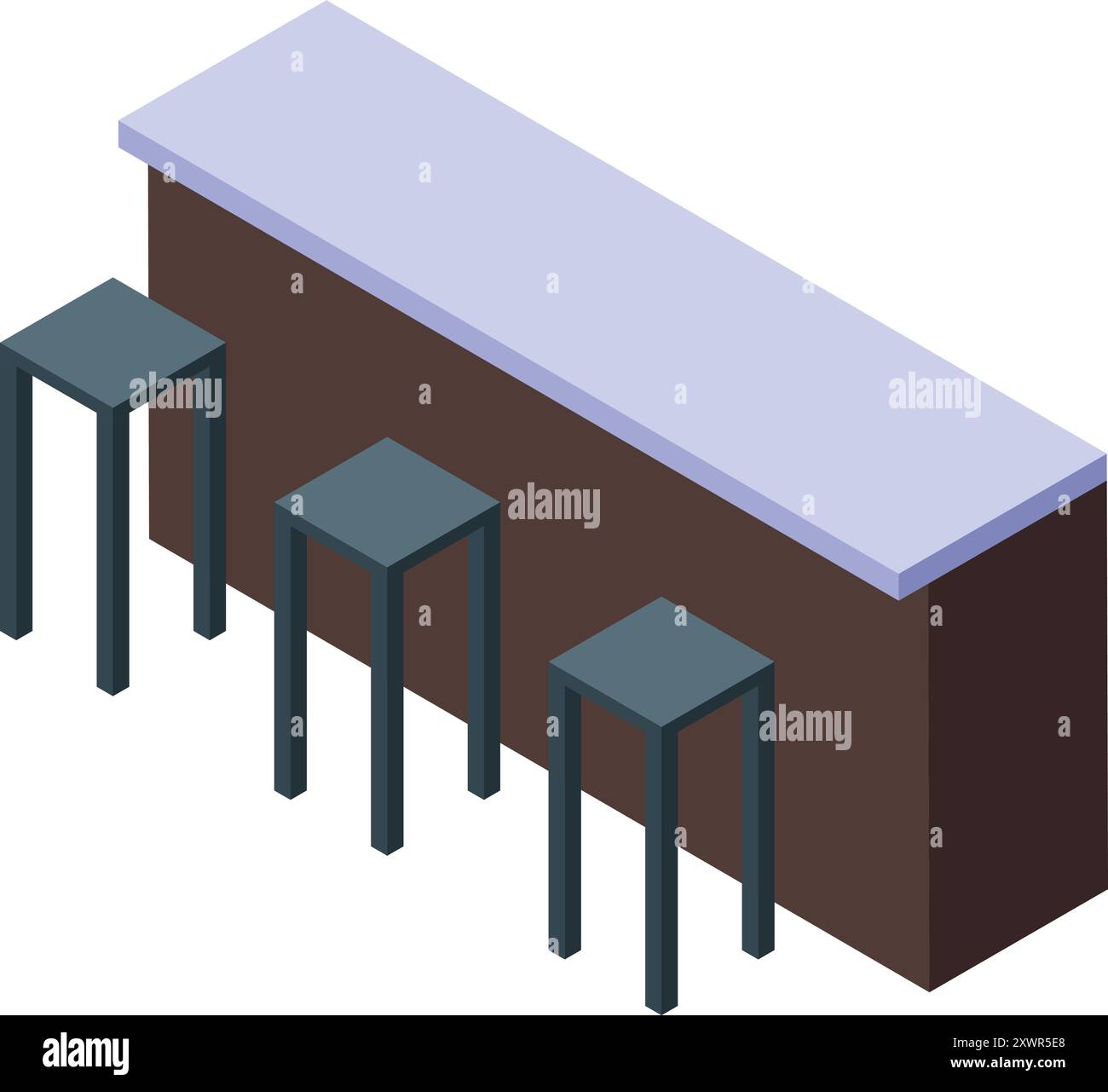 Modern bar counter with stools, perfect for a stylish cafe setting ...