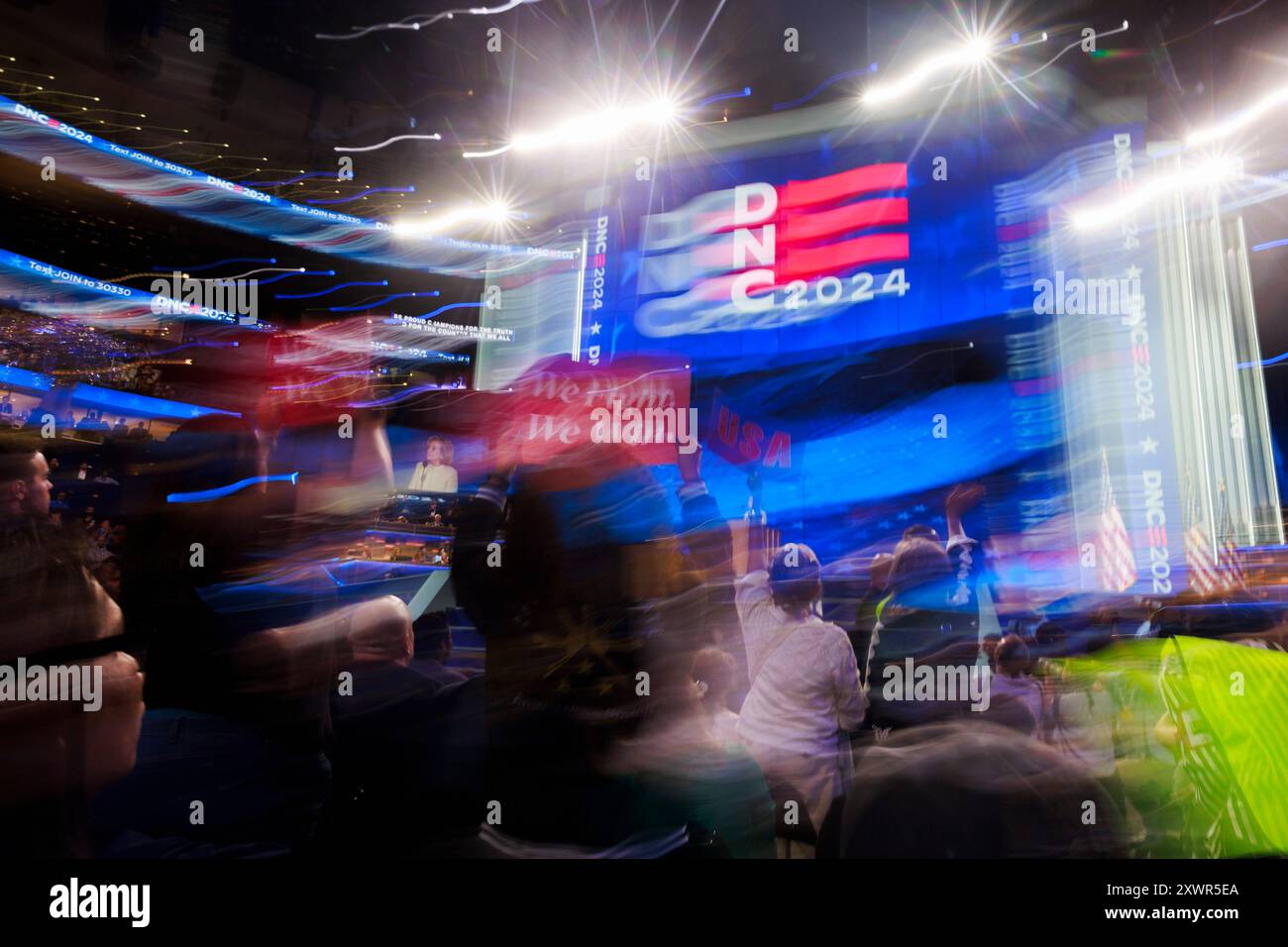 Chicago, USA. 19th Aug, 2024. CHICAGO, ILLINOIS - AUGUST 19: Democrats ...