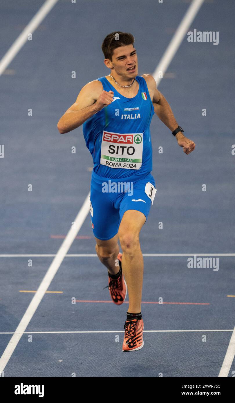 Luca Sito of Italy competing in the men’s 400m semi finals at the ...
